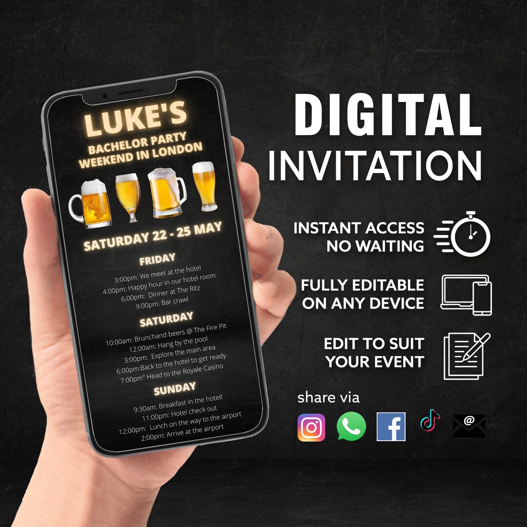 Bachelor Weekend Itinerary Bachelor Party Itinerary - Etsy