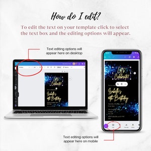 ANY TEXT Digital and Printable Invite Editable Template | Self Edit ...