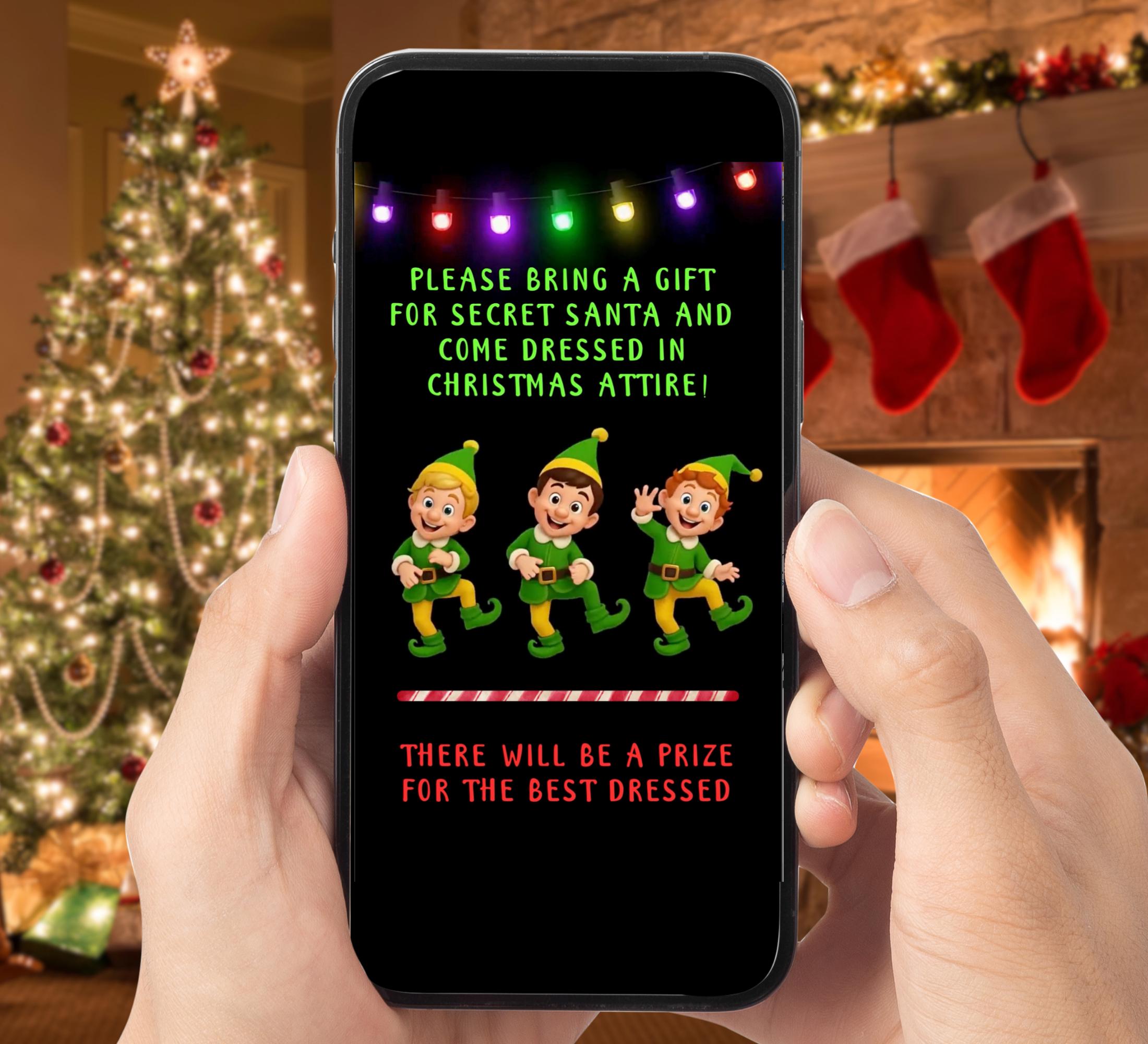 Dancing Elf Party Christmas Invitation | Kids Birthday Xmas Party Video ...