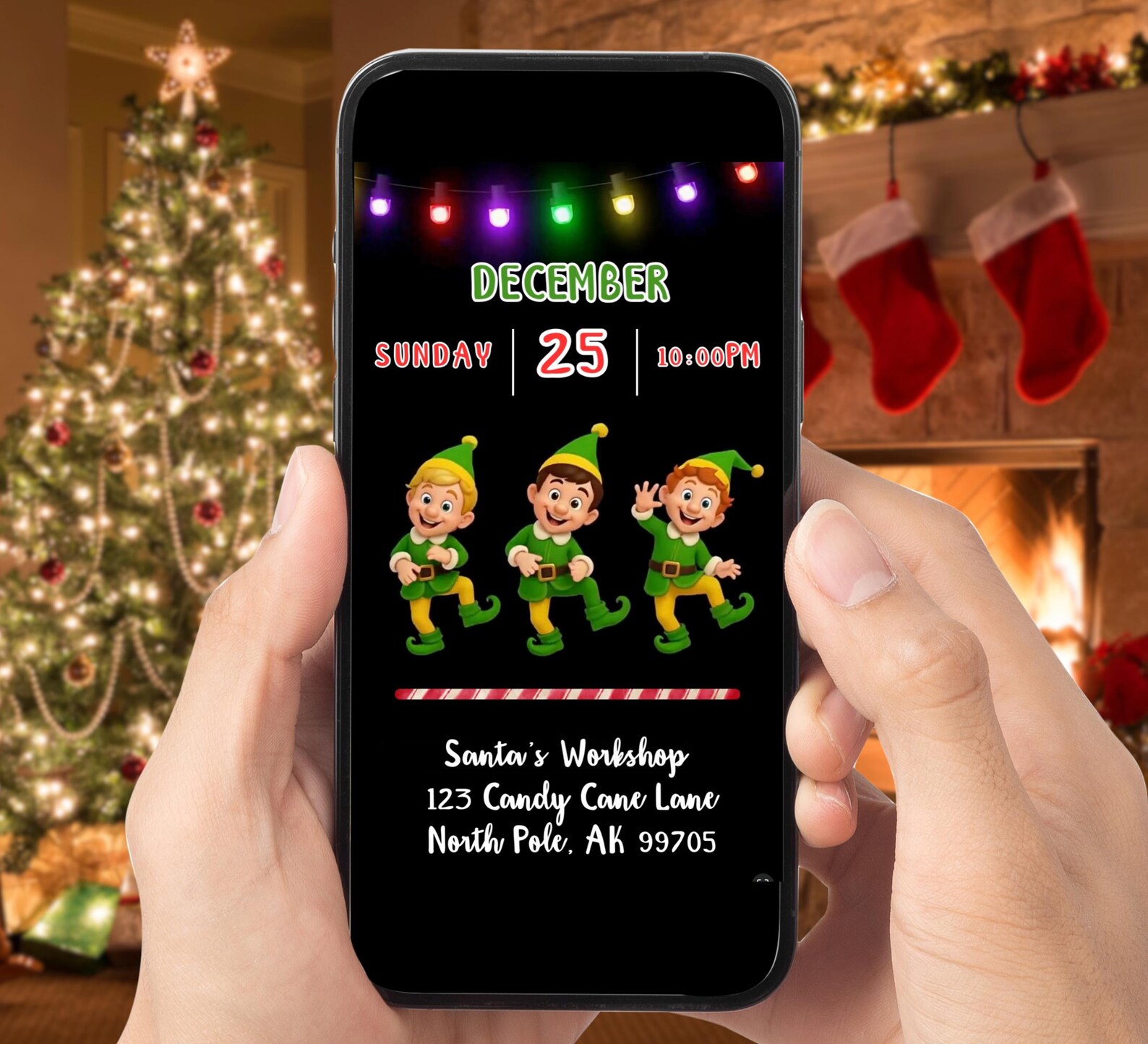 Dancing Elf Party Christmas Invitation | Kids Birthday Xmas Party Video ...