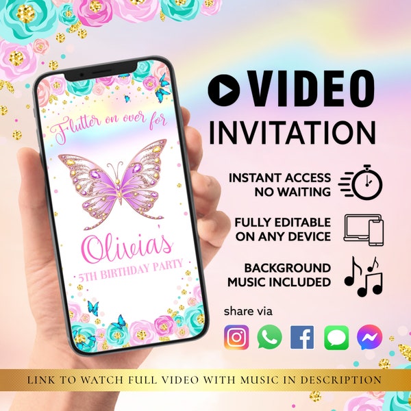 Butterfly Invitation - Etsy