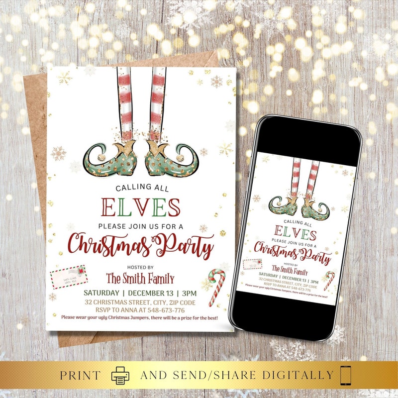 Elf Invitation - Etsy