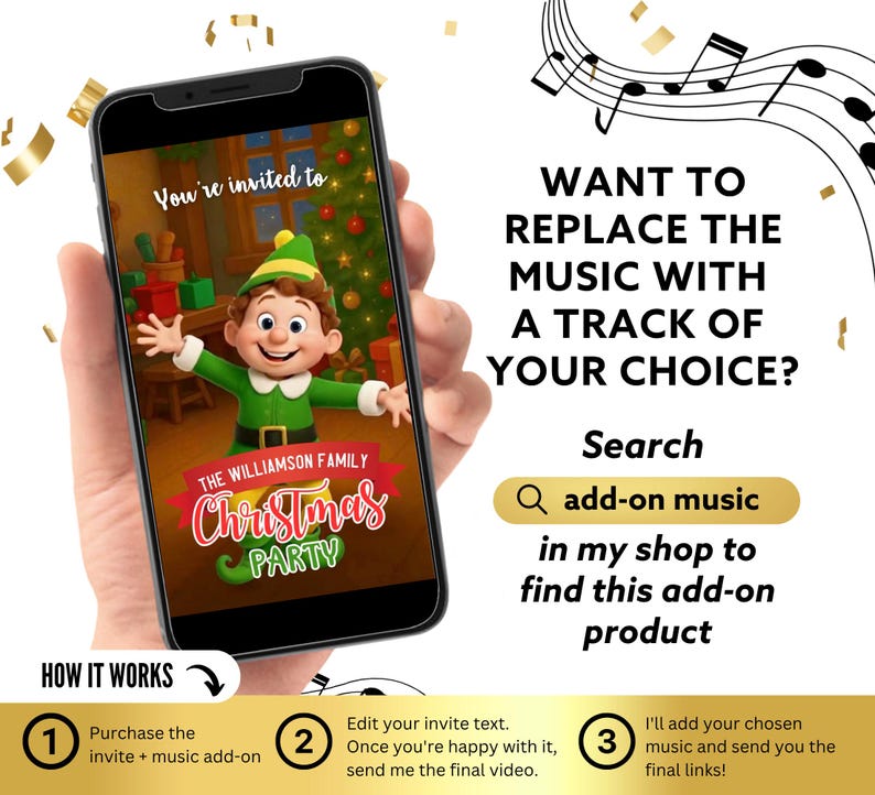 Dancing Elf Party Christmas Invitation | Kids Birthday Xmas Party Video ...