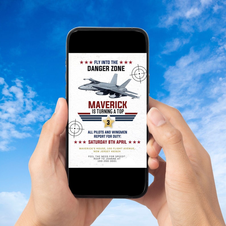 ANY TEXT Top Pilot Birthday Invite Fighter Jet Planes Pilot - Etsy