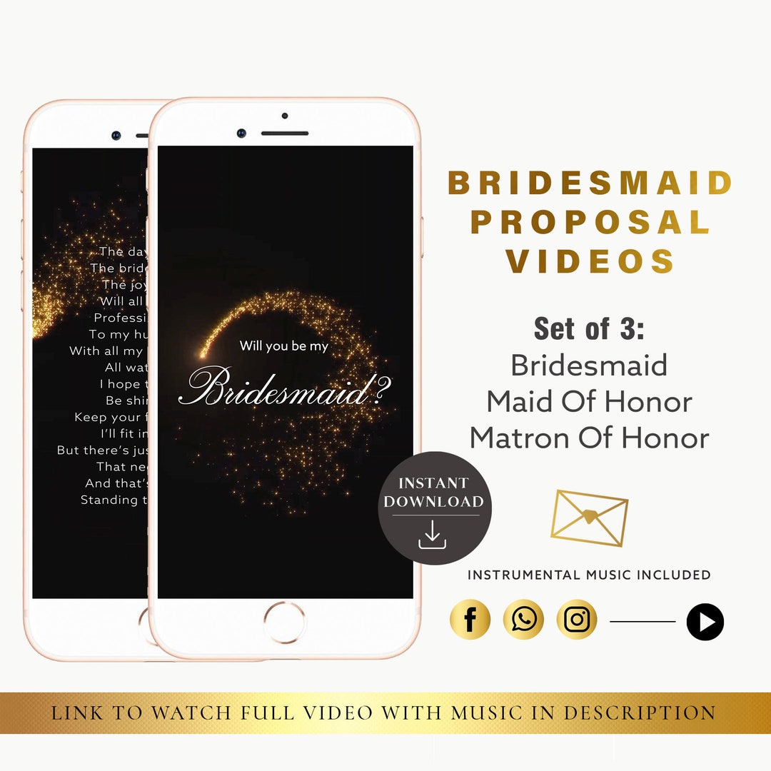 Instant Download Bridesmaid Proposal Video Text, Will You Be My ...