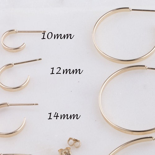 14K Gold Filled 2mm Flat Wide Hoop Earring Finding 2mm Wide - Etsy