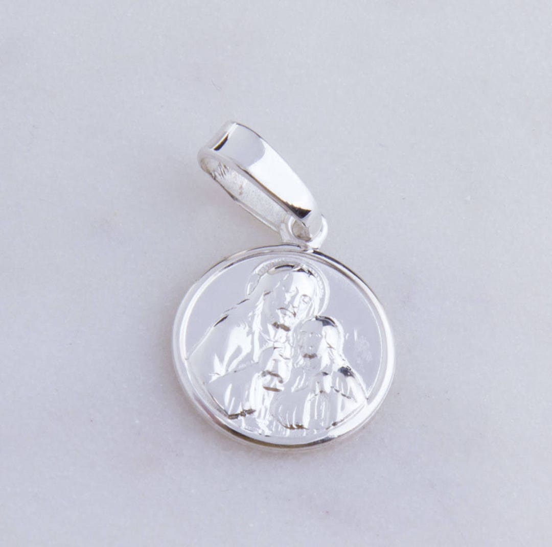 Sterling Silver Jesus With Saint Charm, Christian, Catholic Charms ...