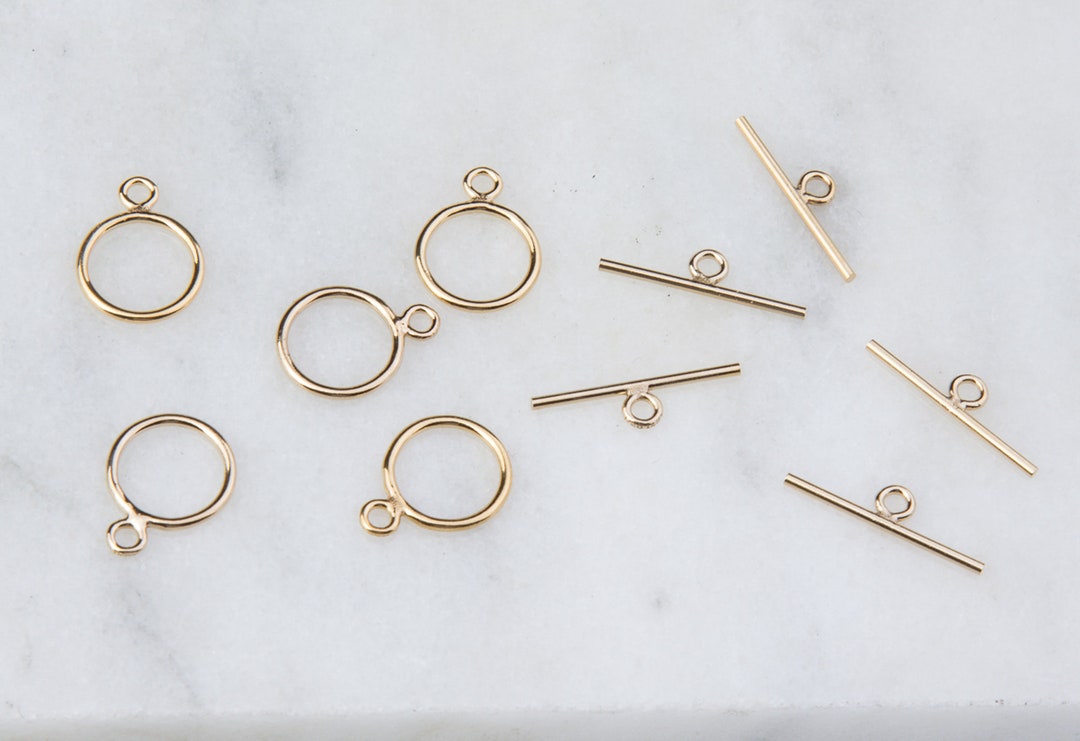 2 Sets-gold Filled Round and Bar Toggle Set, Necklace and Bracelet ...