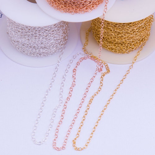 5 Feet-round Stronger Chain in Sterling Silver Gold Filled - Etsy