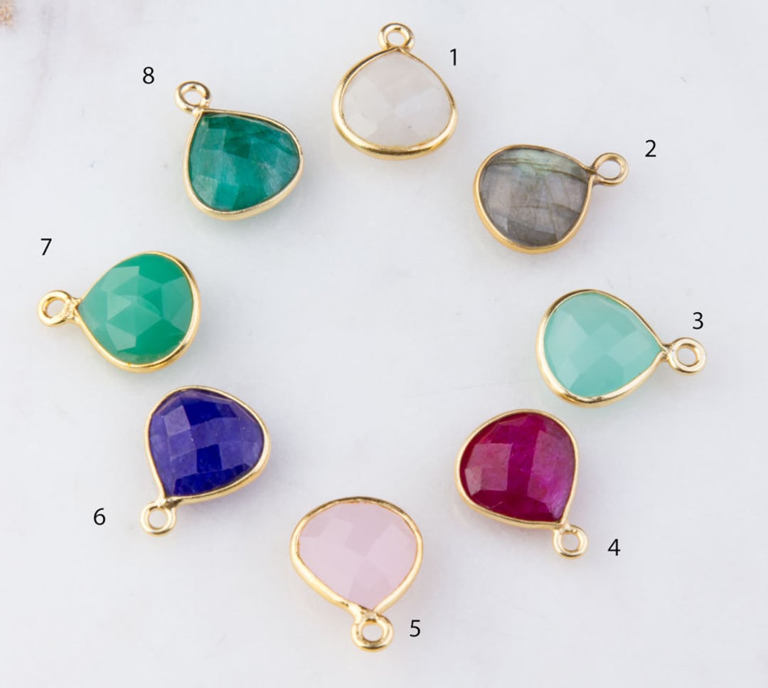 Gemstone Pear Shape Drop Charm, Priced per 5, 10, 20 or 50 Pieces ...