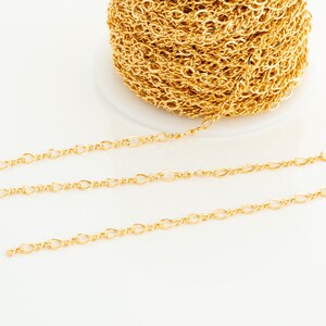 5mm X 4mm Gold Filled Figure 8 and Link Chain by Foot, for Permanent ...