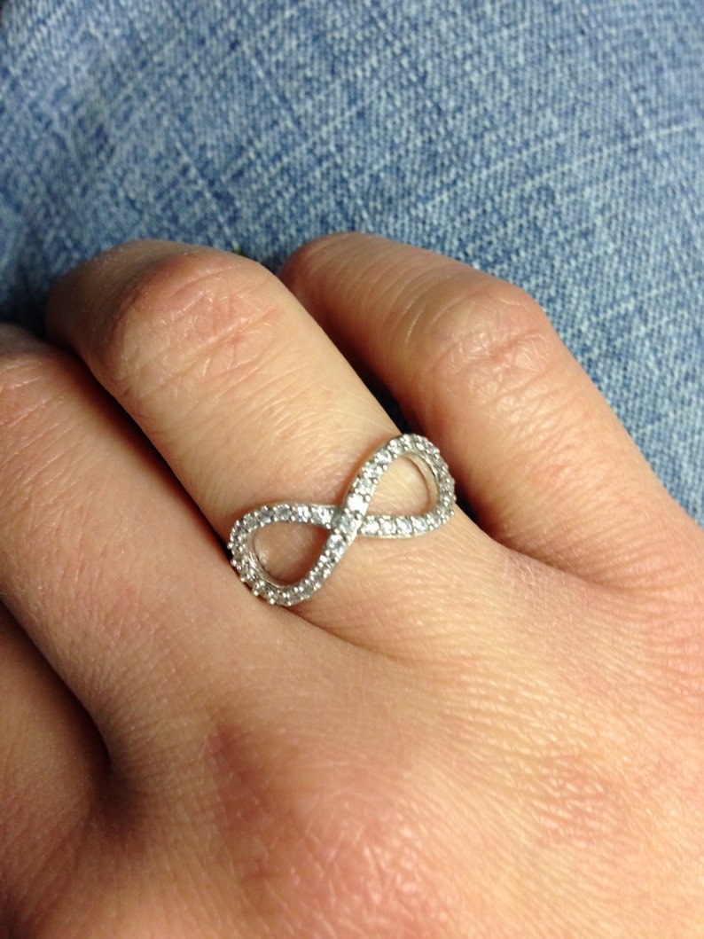 Sterling Silver CZ Infinity Ring Friendship Ring Forever and - Etsy