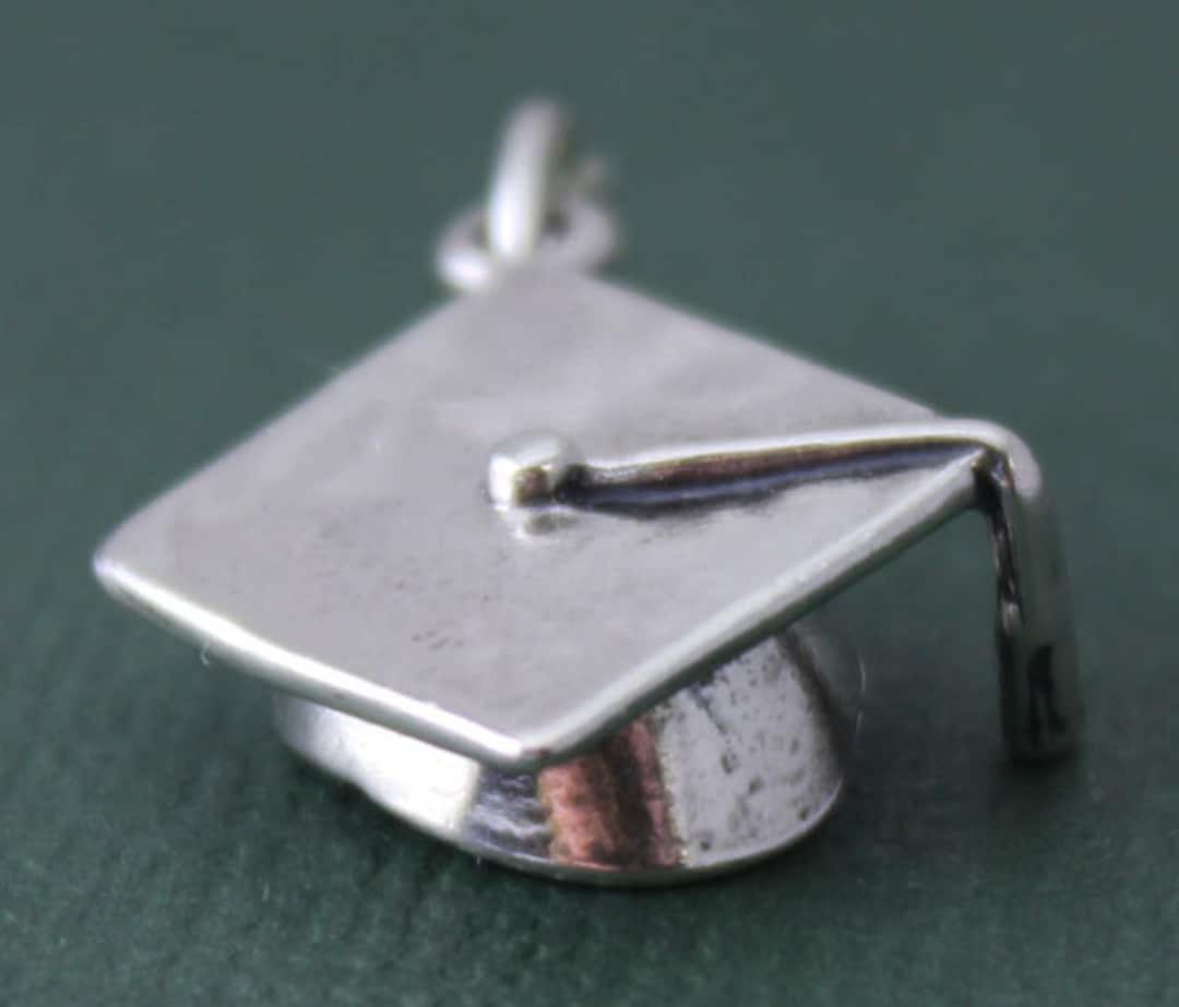 Sterling Silver Graduation Cap Charm, Charm Findings, Graduation Charms ...