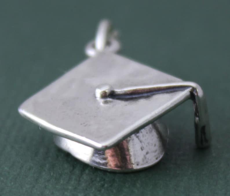 Sterling Silver Graduation Cap Charm Charm Findings - Etsy
