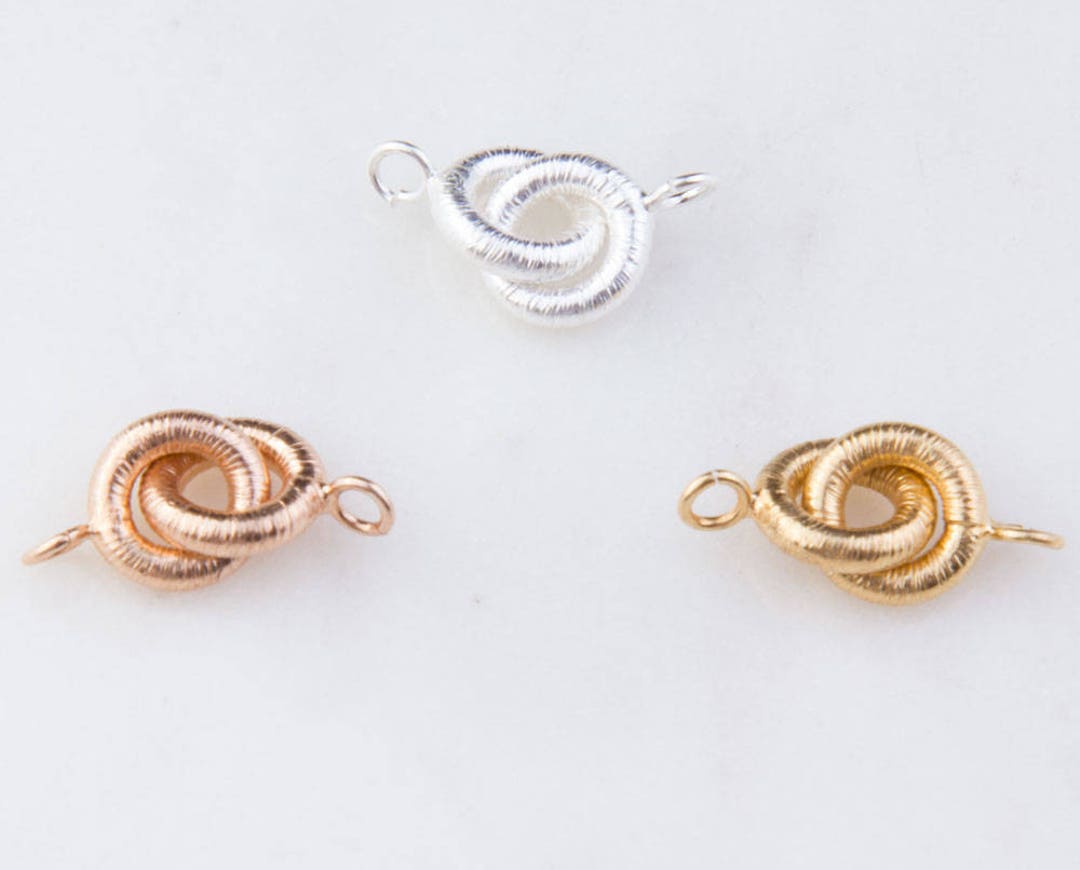 2pcs-friendship Double Circles Link Connector in Silver, Gold Plated ...