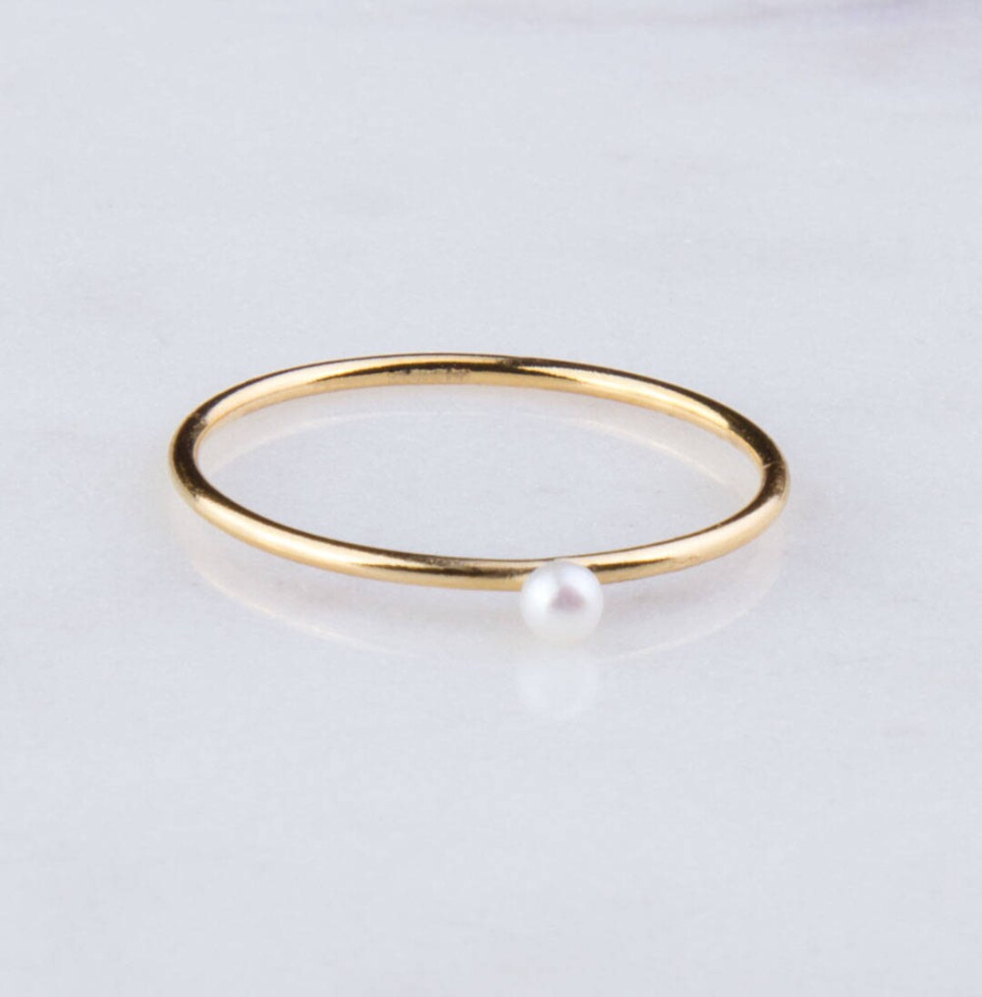 Gold Filled Tiny Pearl Band Ring, Priced per Piece, Sizes From 5 to 8 ...