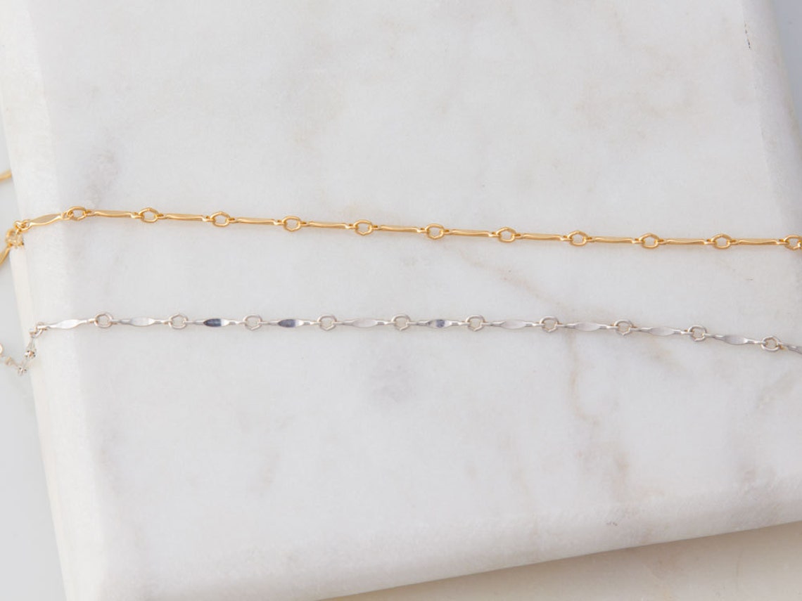 3 Feet-flat Diamond Shape Bar Link Chain, Ideal for Choker Necklace ...
