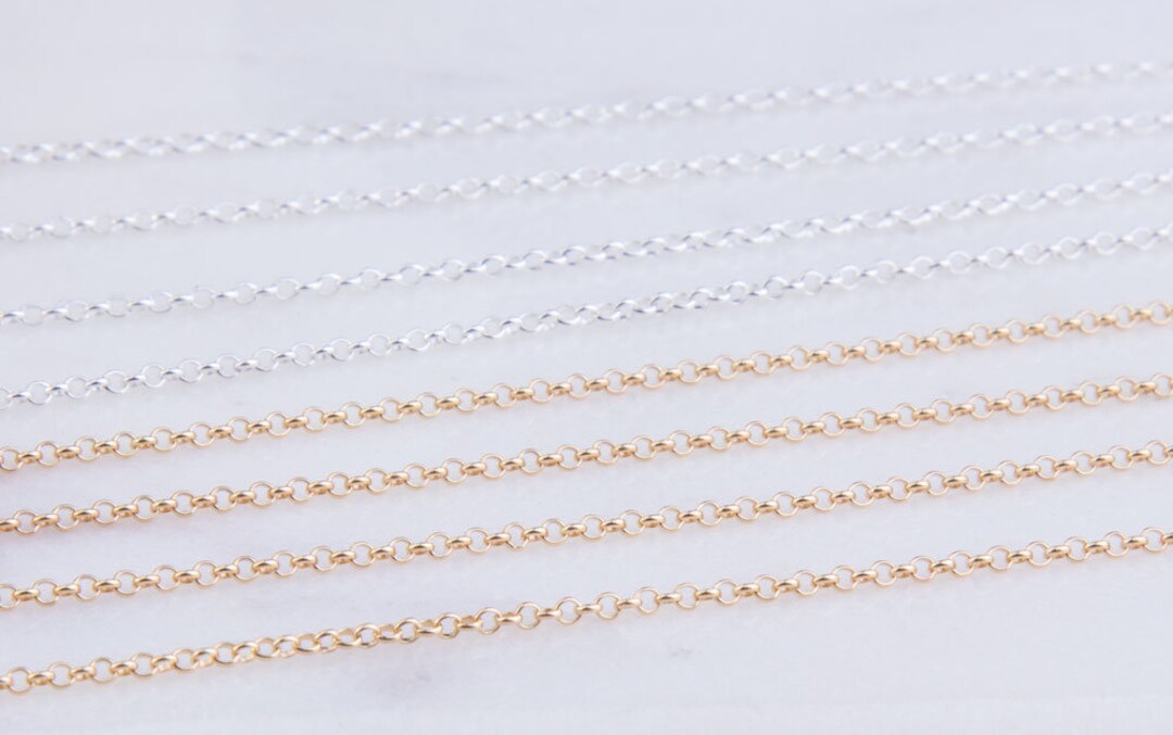 Tiny Rolo Cable Chain in Sterling Silver, Gold Filled, Chain Supplies ...