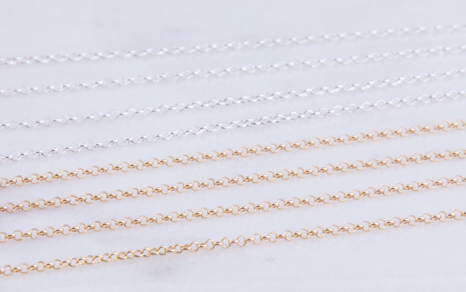 Tiny Rolo Cable Chain in Sterling Silver Gold Filled Chain - Etsy