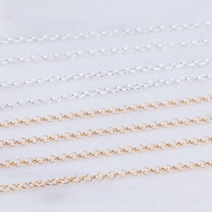 Tiny Rolo Cable Chain in Sterling Silver, Gold Filled, Chain Supplies ...