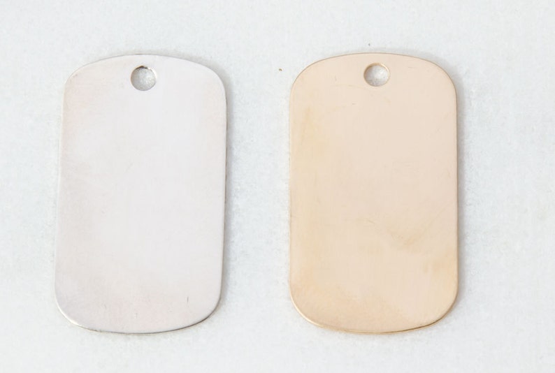 Medium Dog Tag Stamping Blank, 22 GAUGE, Sterling Silver OR Gold Filled ...