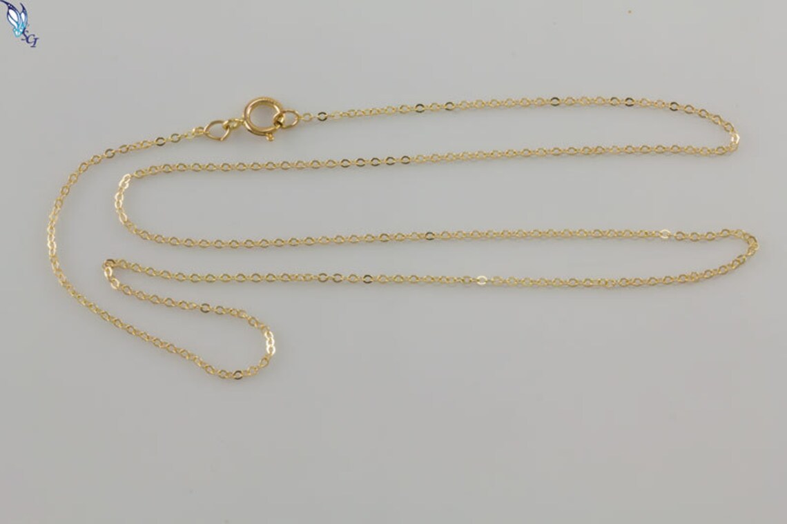 1.2mm Flat Round Cable Chain Gold Filled W/ Spring Ring - Etsy