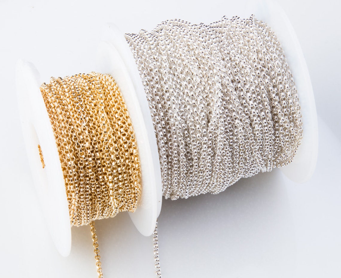 2mm Rolo Chain in Sterling Silver, Gold Filled, Bulk Chain by Foot ...