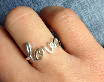 Silver Love Ring - Etsy