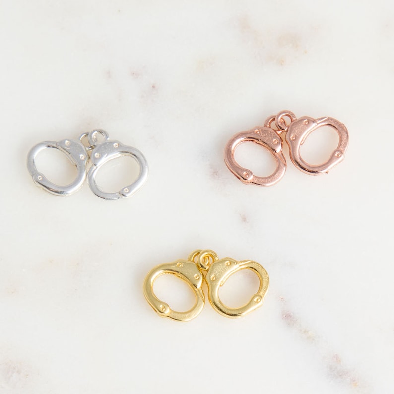 2pairs-small Handcuffs in Sterling Silver Gold Plated or Rose | Etsy