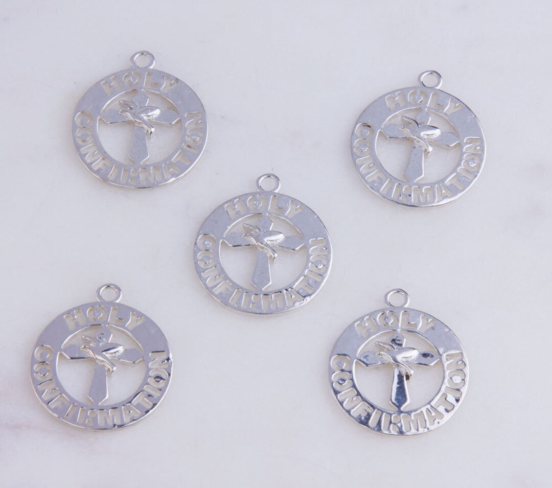 Set of 3,sterling Silver Holy Confirmation With Cross and Dove Charm ...