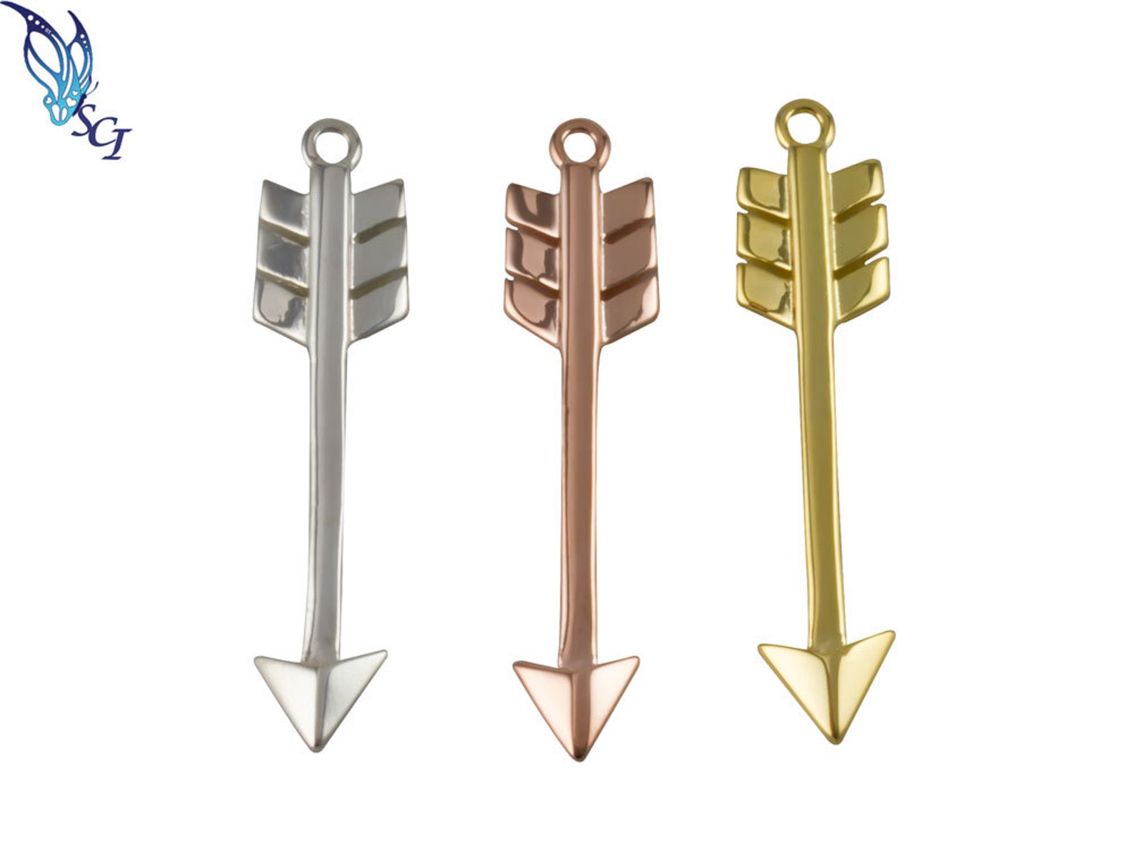 4 Pieces Arrow Pendant Arrow Charm Pendant Sterling Silver - Etsy