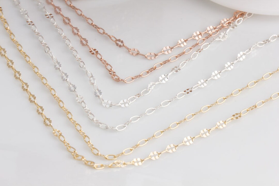 3feet--tiny Double Bar Chain, Sterling Silver, Gold Filled, Chain by ...