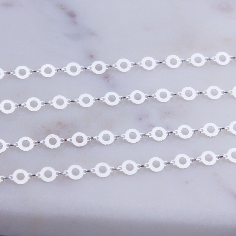 5feet Tiny Circle Chain in Silver, Gold Plated or Rose Gold Plated ...