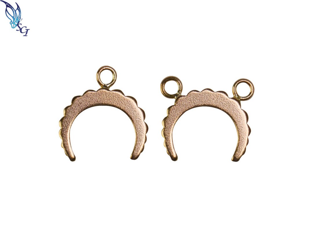 5pcs-14k Gold Filled Upside Down Moon Link Connector With Single or ...