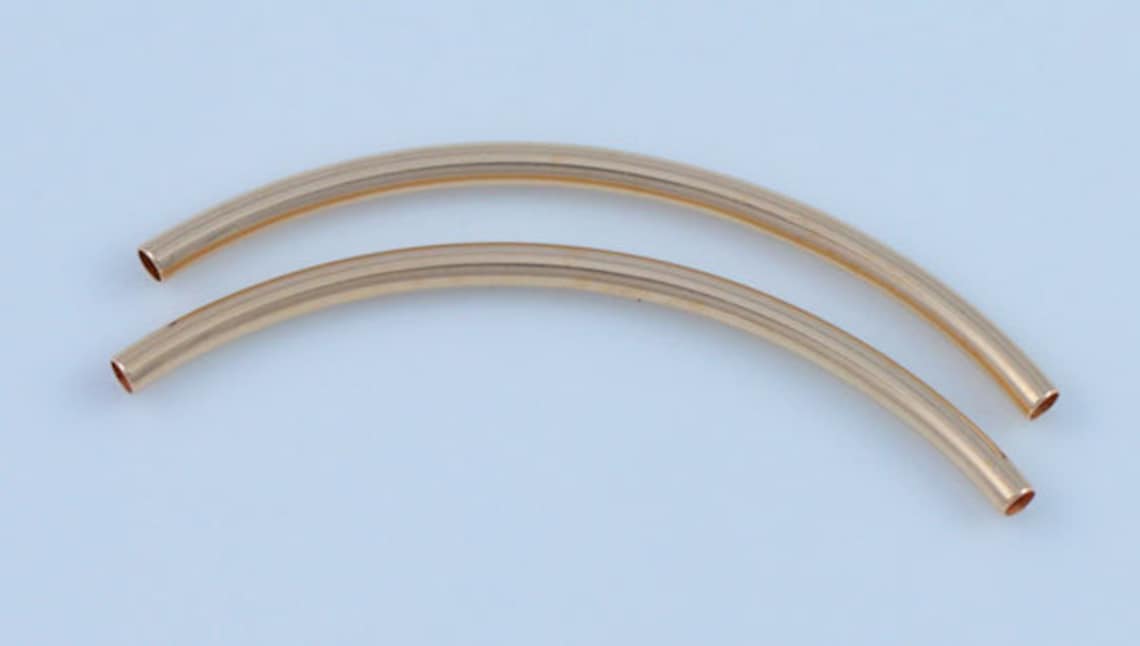 Set of 5, Gold Filled OR Rose Gold Filled Curved Beading Seamless Tube ...