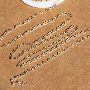 14K Gold Filled Rectangle Texture Chain by Foot, Permanent Jewelry ...