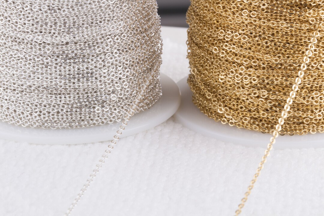 5 Feet-round Stronger Chain in Sterling Silver, Gold Filled, Chain by ...