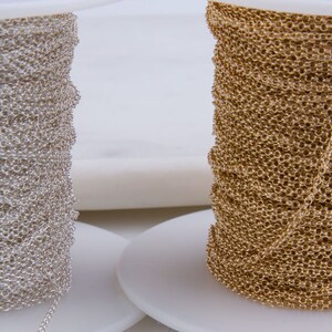 Tiny Rolo Cable Chain in Sterling Silver, Gold Filled, Chain Supplies ...