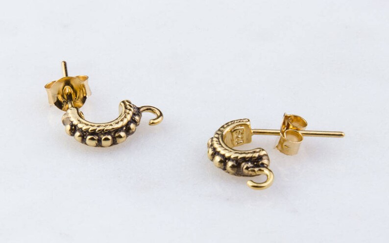 Small Gold Plated Over Sterling Silver 1 Loop Hoops Earring Findings ...