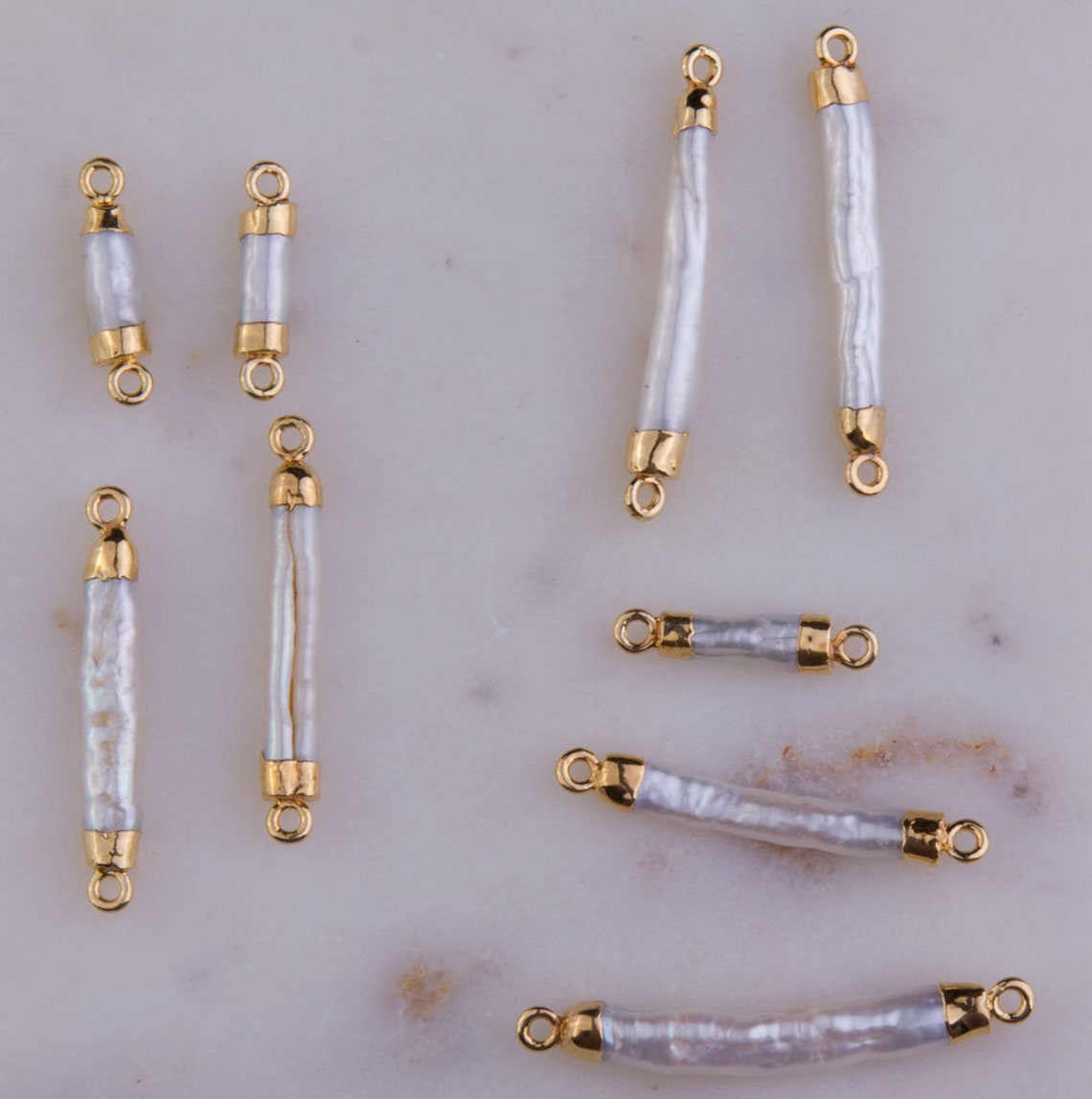 White Freshwater Pearl Spike Connector for Necklace Bracelet - Etsy