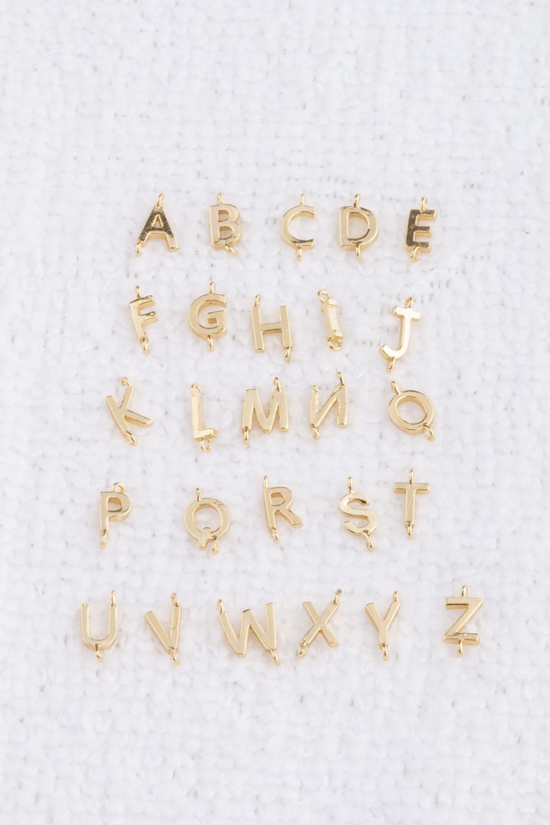 Set of 5 Tiny Gold Vertical Alphabet Letter open Loop - Etsy UK