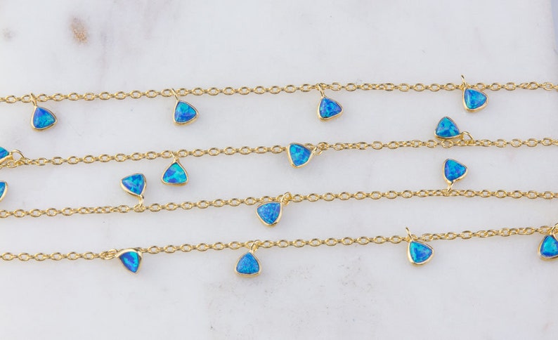 Trillon Blue Opal Chain by Foot, Chain by Foot, Teardrop Shaker Chains ...