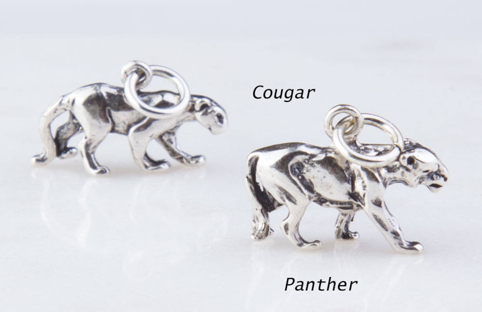 Sterling Silver Cougar or Panther Charm, School Mascot Charm, Priced ...