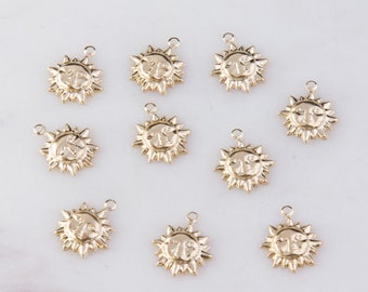 Sun Face Charms - Etsy