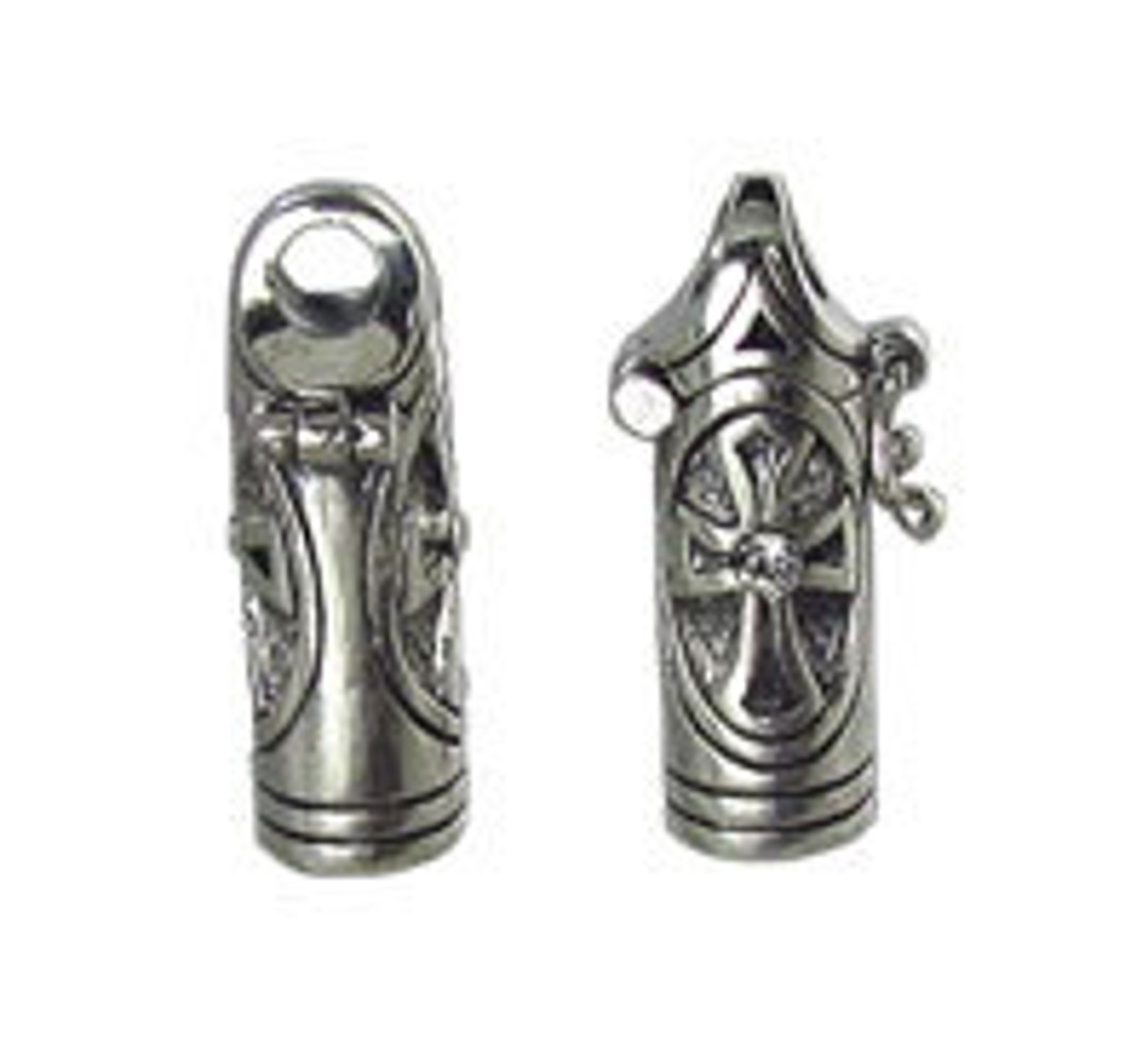 Cross CZ Cylinder Prayer Box Sterling Silver, Prayer Boxes, Religious ...