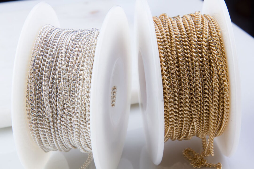 Curb Chain by Foot in Sterling Silver,gold Filled,black Silver, Sold by ...