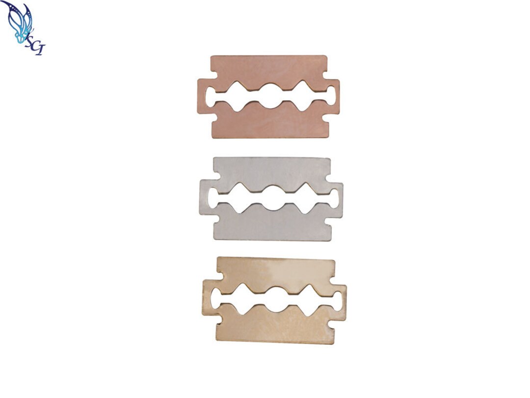 5pcs--sterling Silver Razor Blade Charm, Rose Gold Filled Razor Blade ...