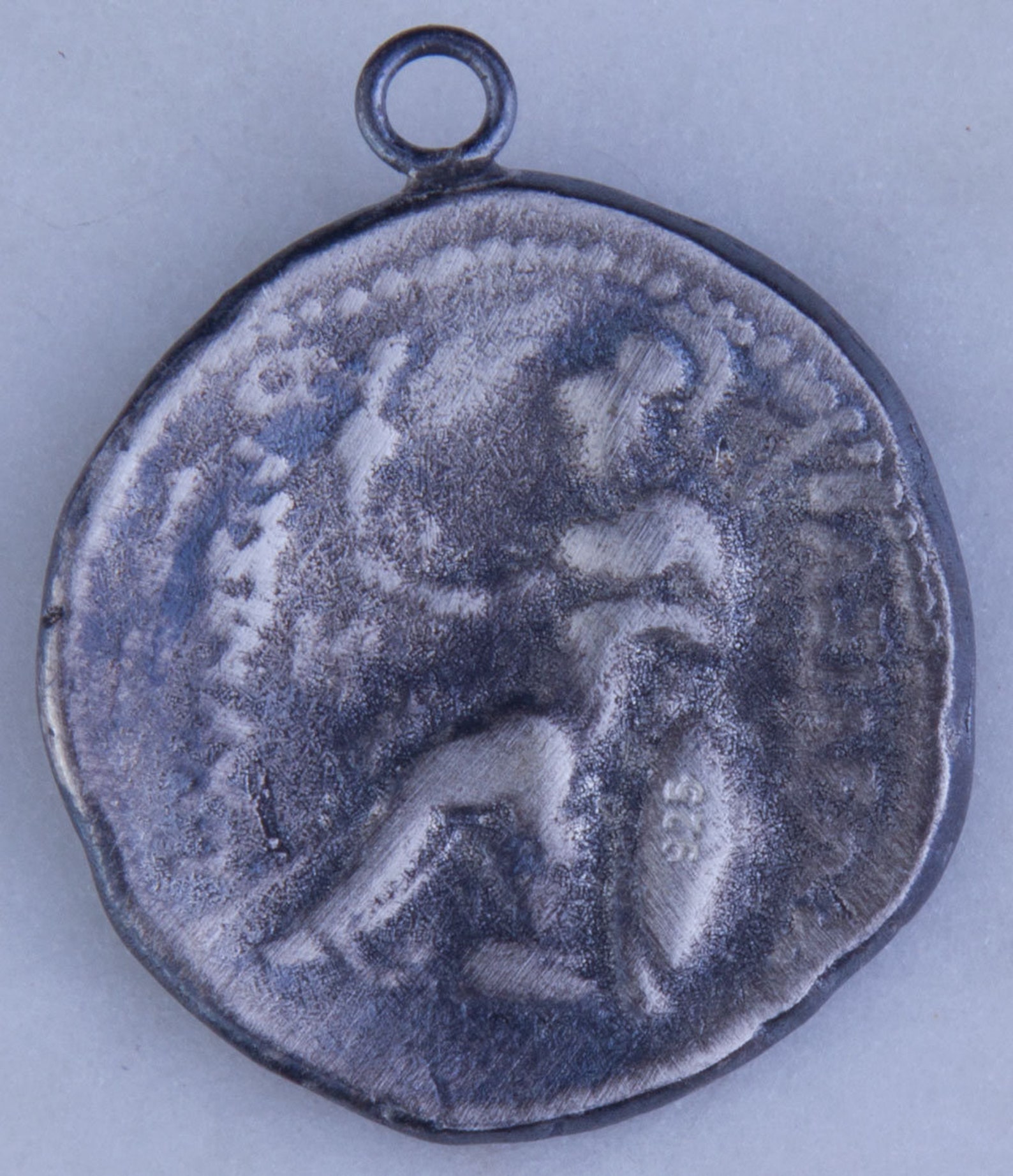 Large Roman Greek Medallion Coin Pendant in Oxidized Sterling | Etsy