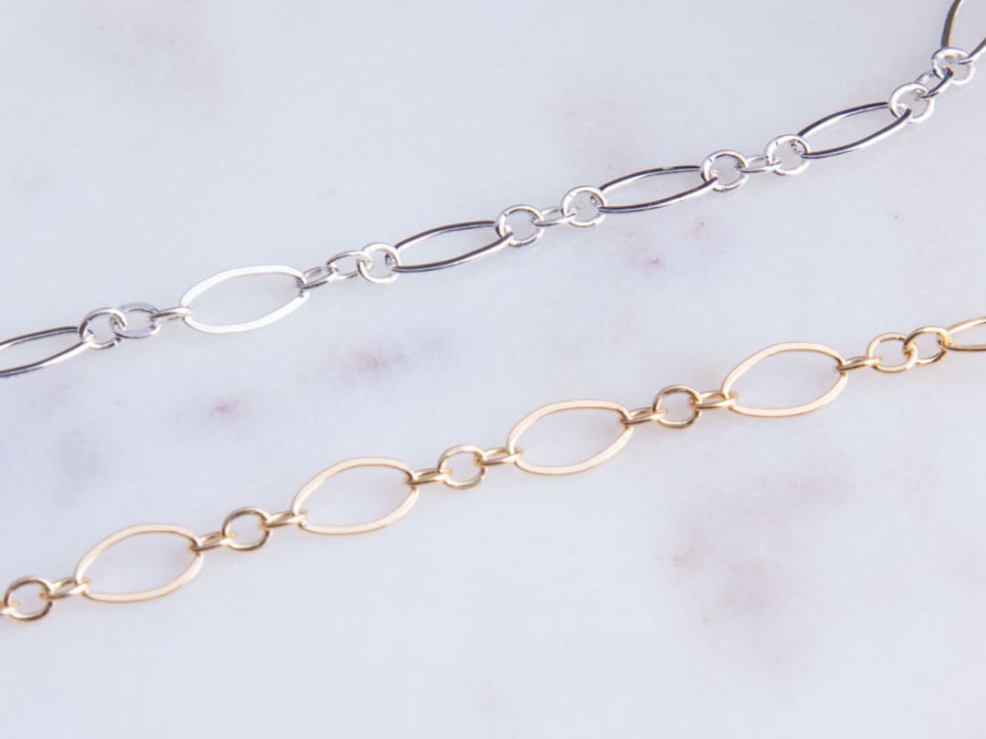 3feet-oval With 3 Links in Between Chain in Gold Filled or Sterling ...