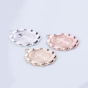 3pcs-oval Cross Pendant in Gold Filled, Sterling Silver,rose Gold ...